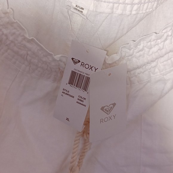 Roxy | Pants & Jumpsuits | New Roxy White Pants Linen Blend | Poshmark